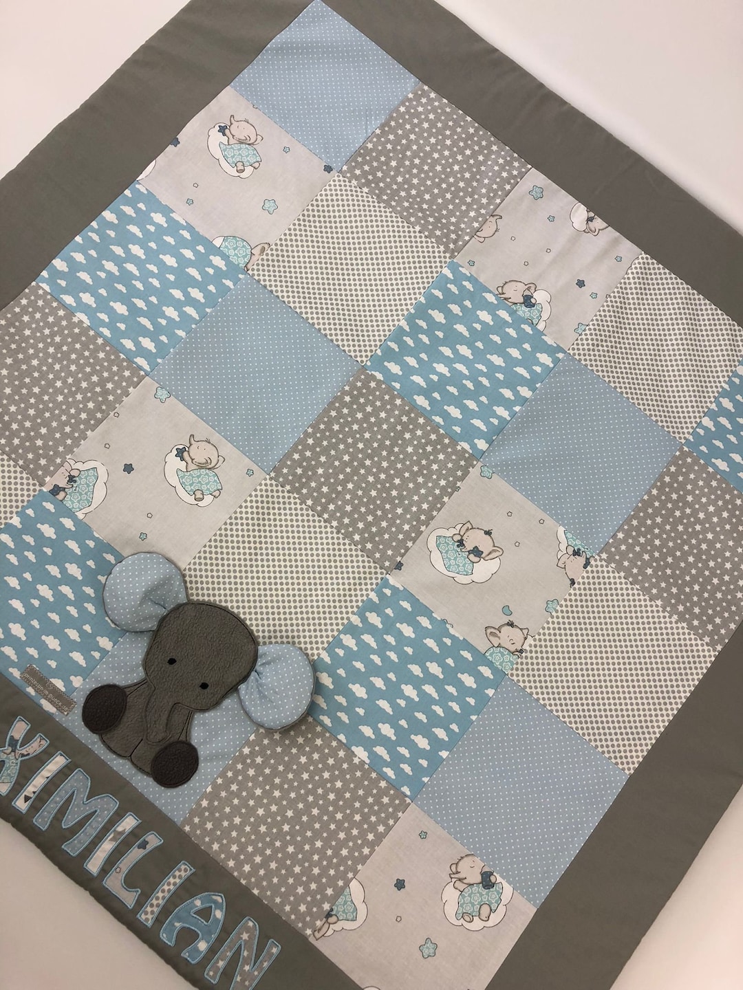 Baby Blanket/playmat Elephant patchwork KRD3079 - Etsy