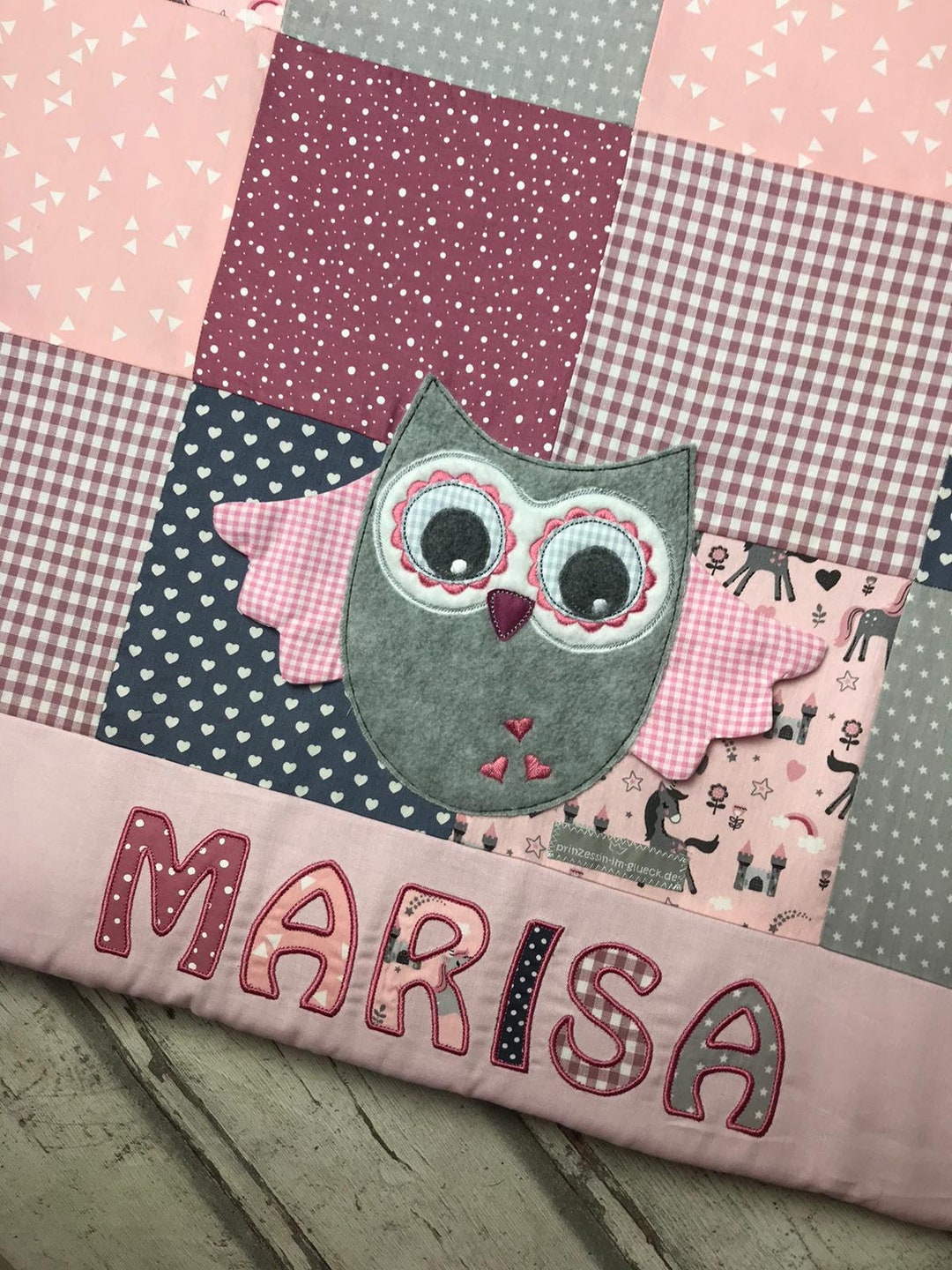 Baby Blanket / Playmat patchwork Owl KRD3003 - Etsy
