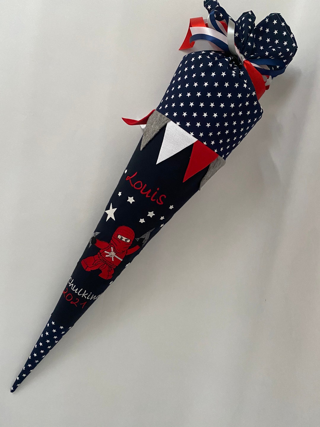 XL School Cone Candy Cone Ninja Ninjago Fabric Including Cardboard ...