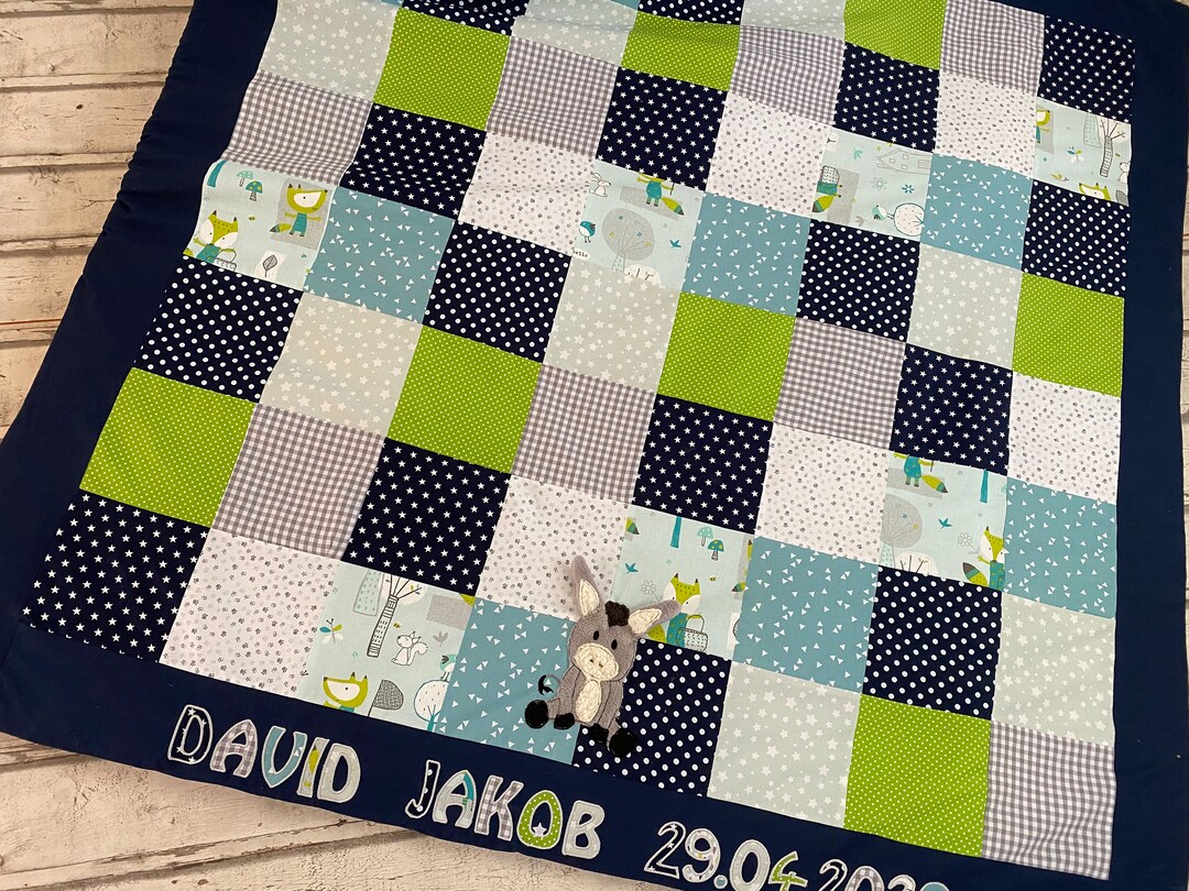 Baby Blanket/playmat patchwork Donkey KRD3049 - Etsy Israel
