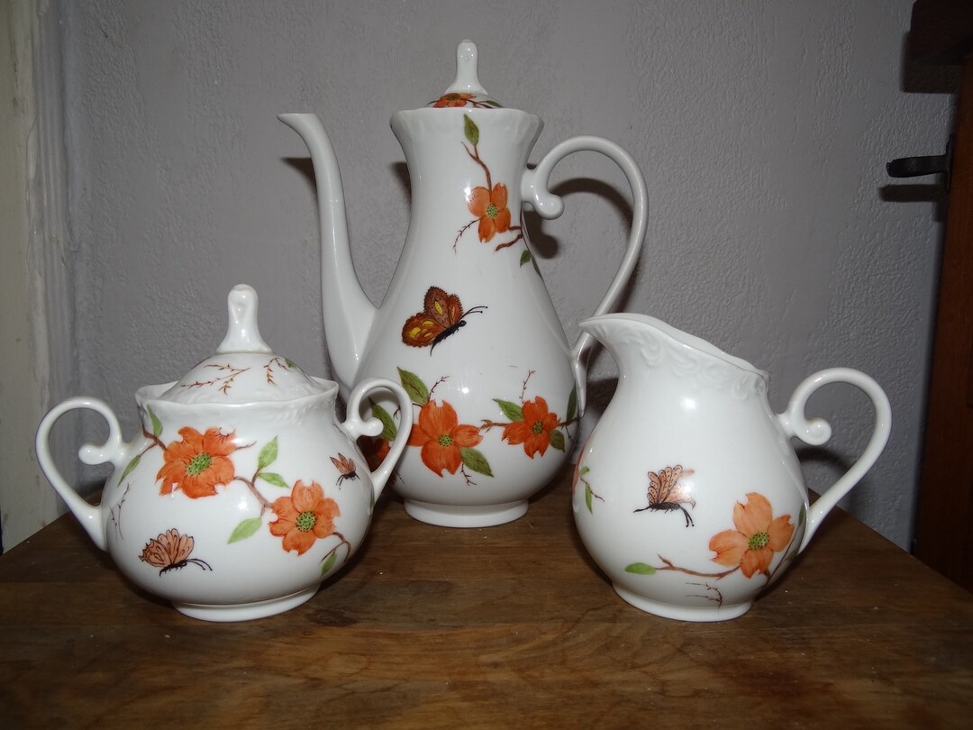 1987 Hand Painted Spal Porcelanas Tea or Coffee Service. Tea - Etsy