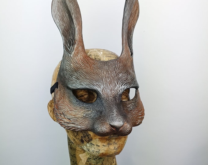 Rabbit Mask in Iron and Rust Style Finish. Steampunk Animal Mask. Adult ...