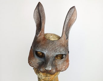 Rabbit Mask in Iron and Rust Style Finish. Steampunk Animal Mask. Adult ...