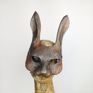 Rabbit Mask in Iron and Rust Style Finish. Steampunk Animal Mask. Adult ...