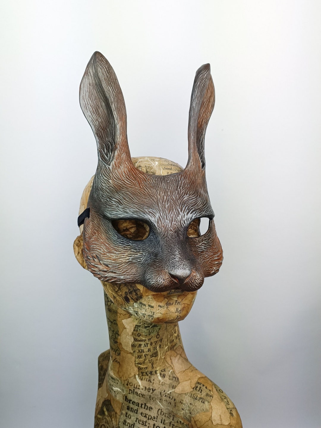 Rabbit Mask in Iron and Rust Style Finish. Steampunk Animal Mask. Adult ...