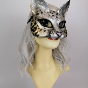 Snow Leopard Costume Mask for Adult or Older Child, in Gold and Silver ...