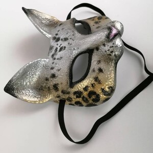 Snow Leopard Costume Mask for Adult or Older Child, in Gold and Silver ...