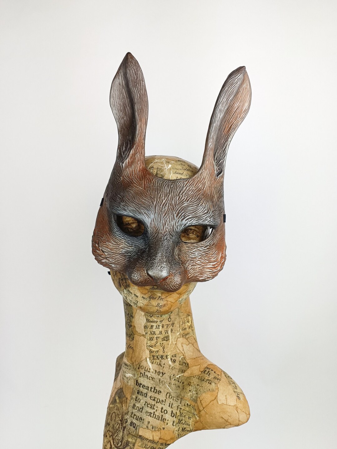 Rabbit Mask in Iron and Rust Style Finish. Steampunk Animal Mask. Adult ...