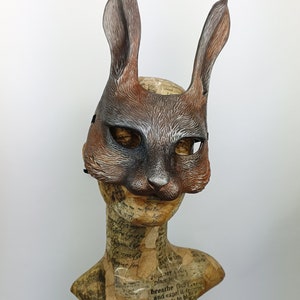Rabbit Mask in Iron and Rust Style Finish. Steampunk Animal Mask. Adult ...