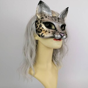 Snow Leopard Costume Mask for Adult or Older Child, in Gold and Silver ...