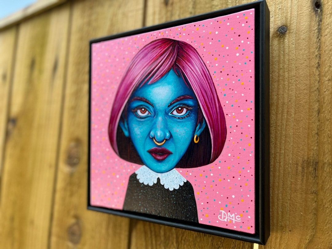 Sour Candy #1 | Original Acrylic Painting in Wood Frame | Creepy Cute ...