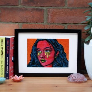 Crying Girl Art Print | Alt, Emo, Grunge & E-girl Room Decor | Cute ...