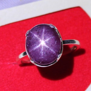 Natural Star Ruby in 925 Sterling Silver Ring Oval Shape - Etsy