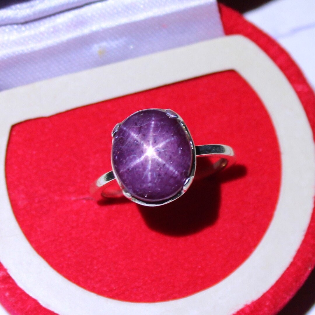 Natural Star Ruby in 925 Sterling Silver Ring Oval Shape - Etsy