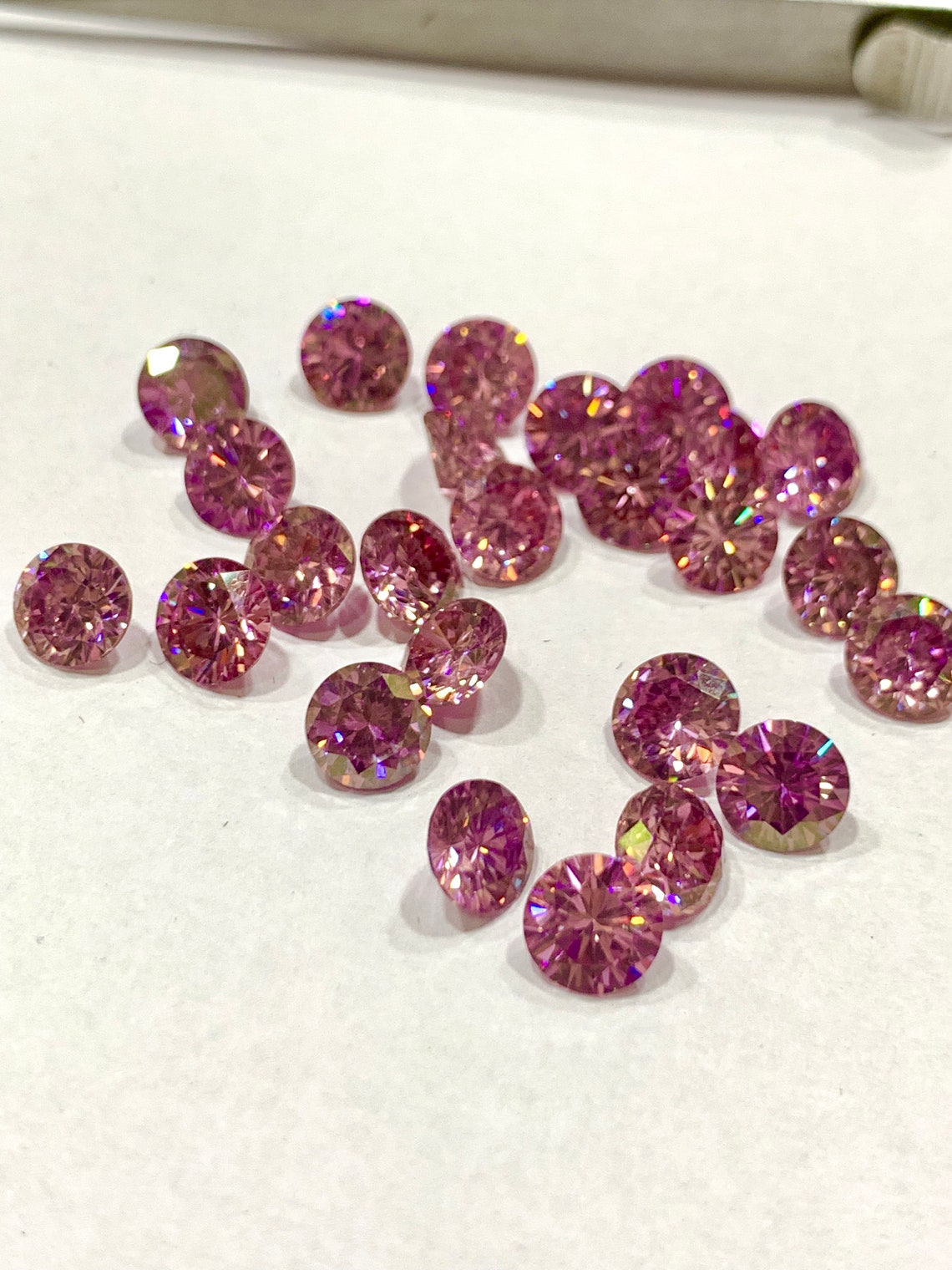 Pink Color Moissanite Diamond Loose Stone Pink Color Round | Etsy