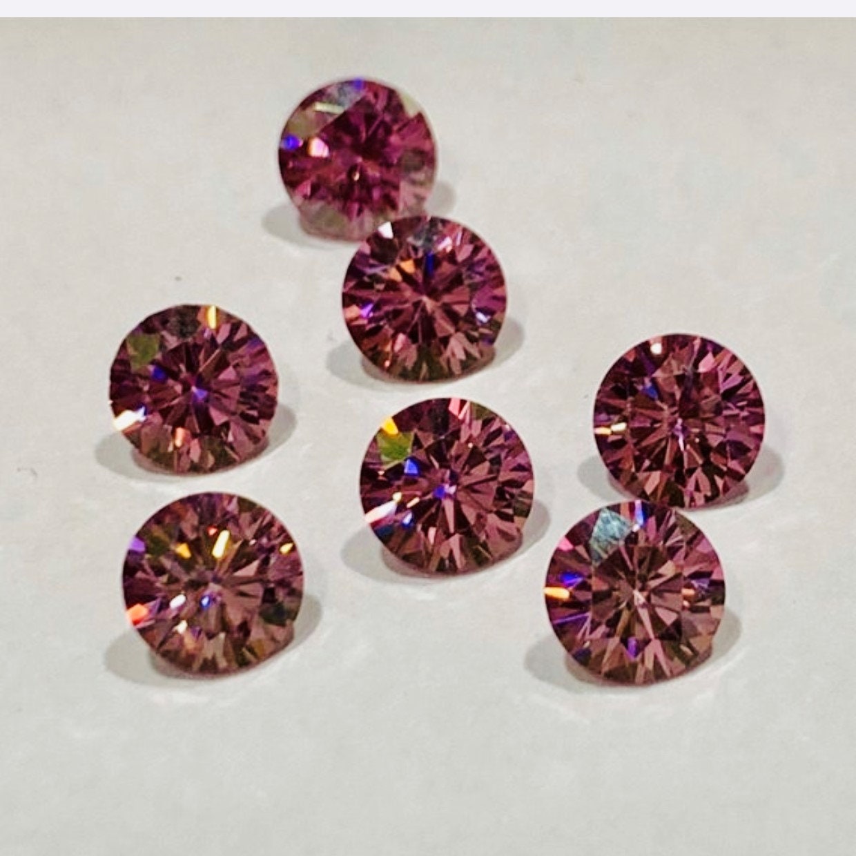 Pink Color Moissanite Diamond Loose Stone Pink Color Round | Etsy