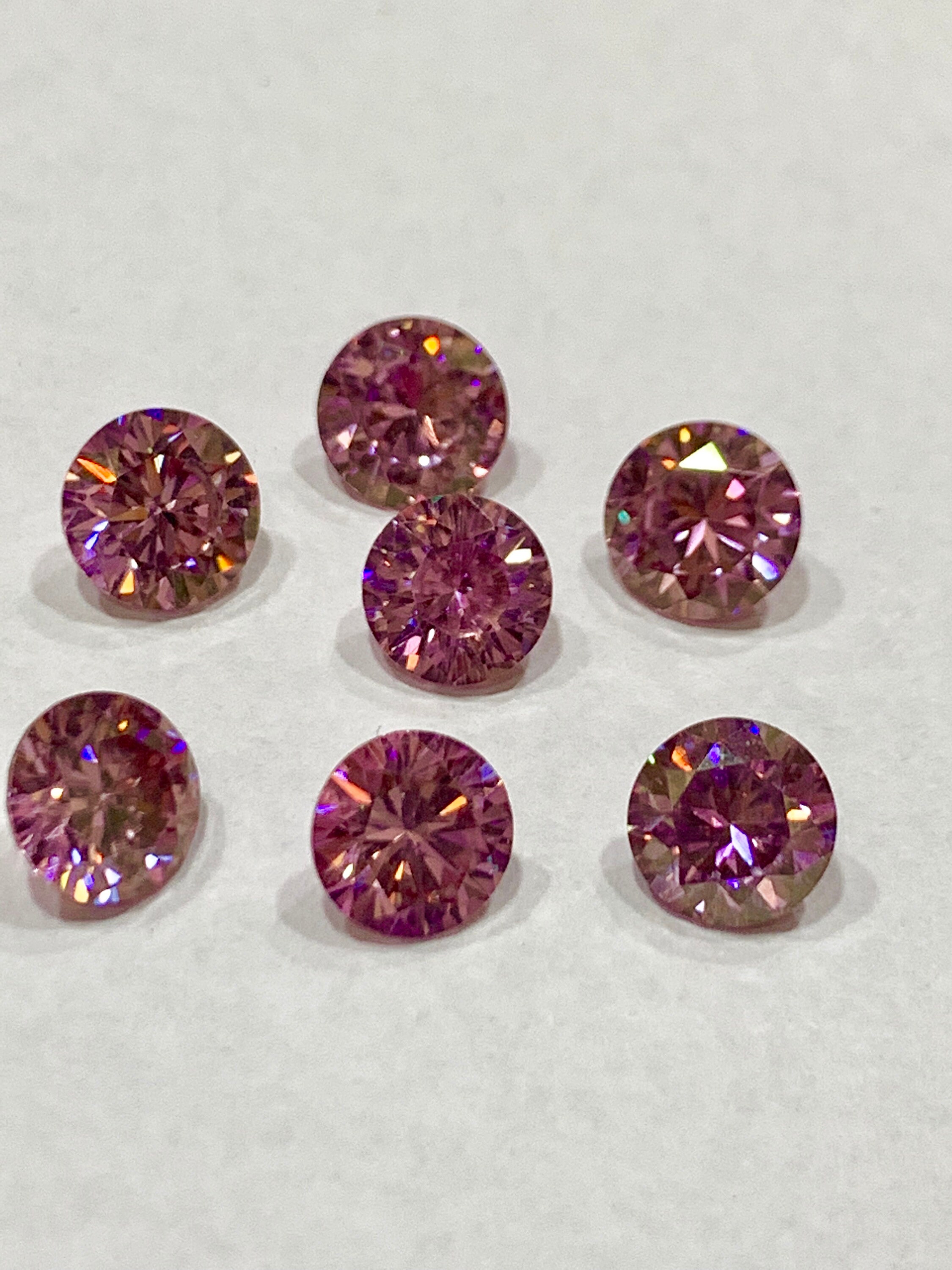 Pink Color Moissanite Diamond Loose Stone Pink Color Round | Etsy