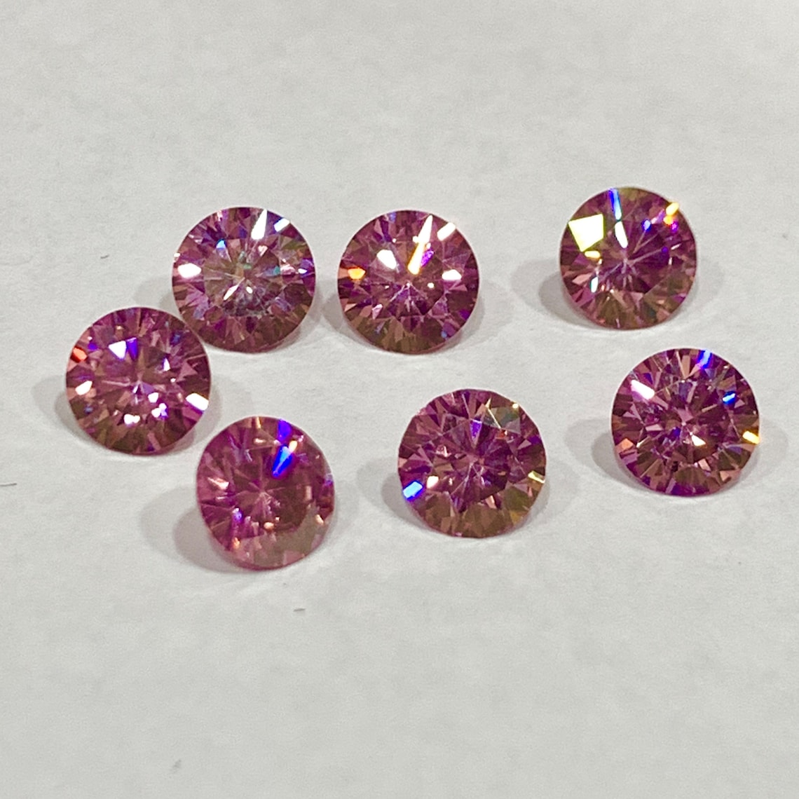 Pink Color Moissanite Diamond Loose Stone Pink Color Round | Etsy