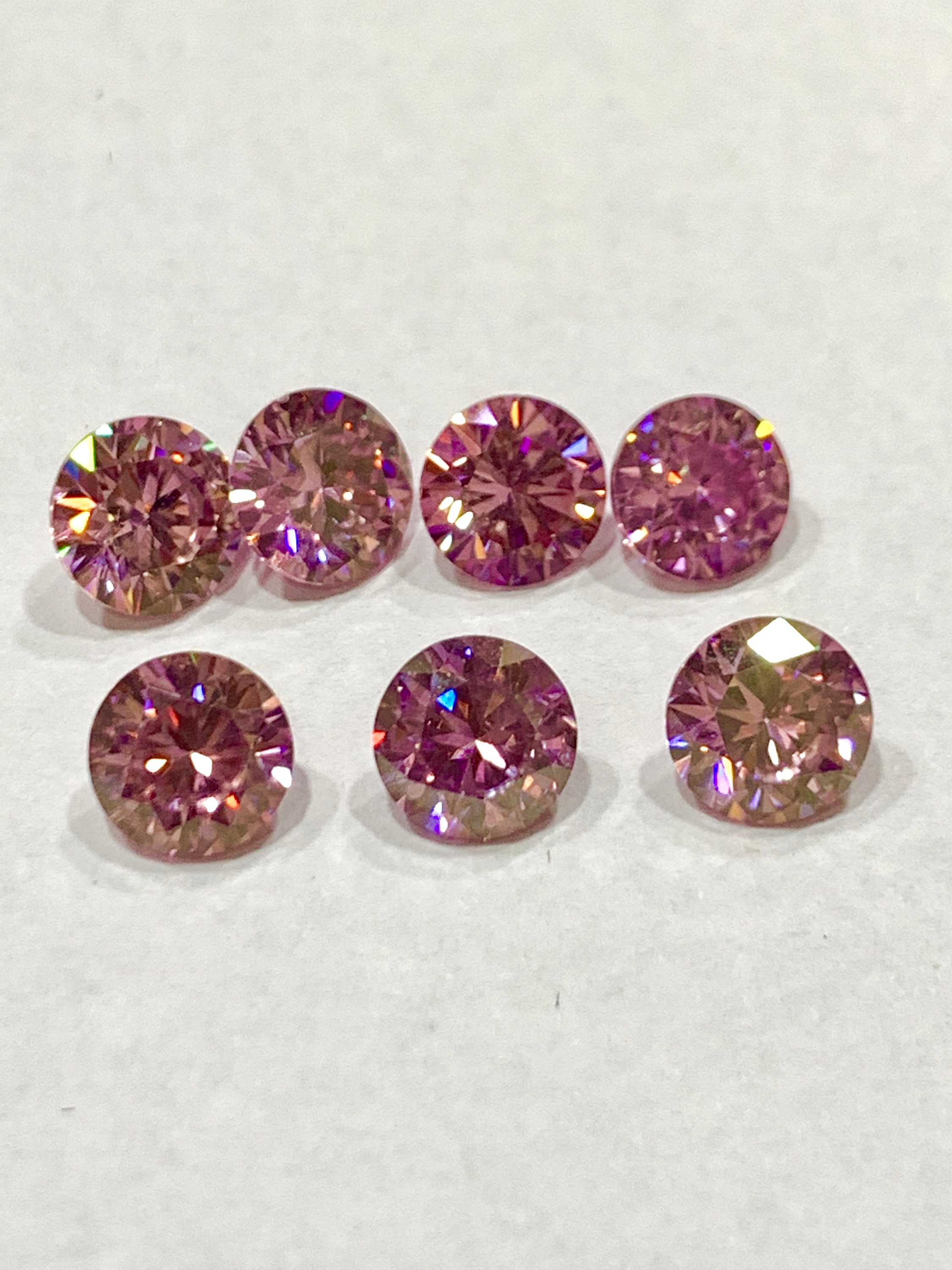 Pink Color Moissanite Diamond Loose Stone Pink Color Round | Etsy