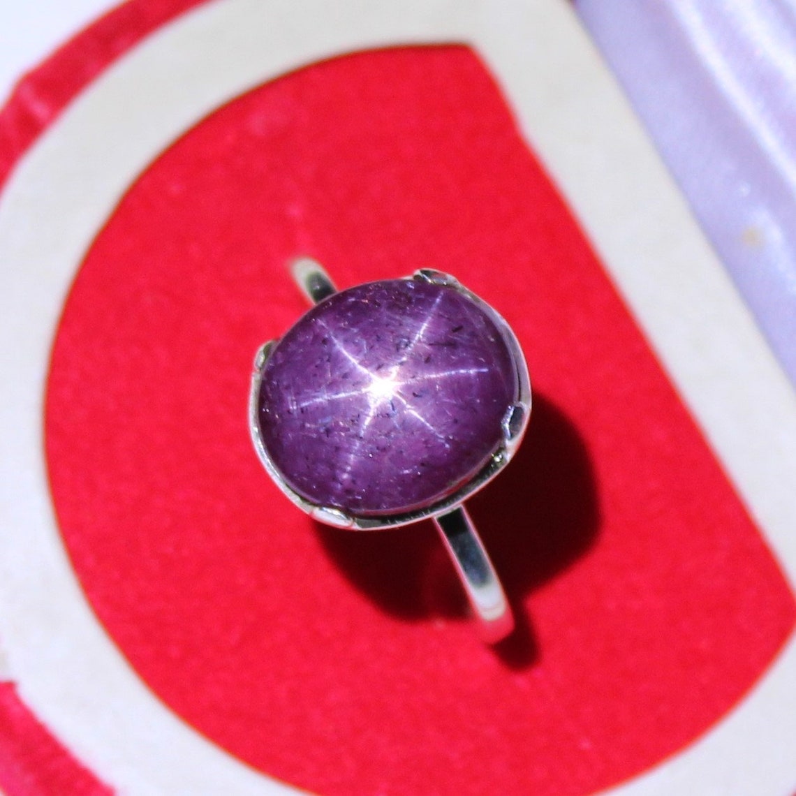 Natural Star Ruby in 925 Sterling Silver Ring Oval Shape - Etsy
