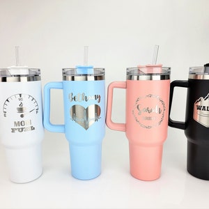 Personalized 40oz Tumbler, Custom Engraved Travel Mug With Handle ...