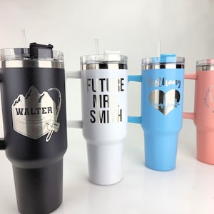 Personalized 40oz Tumbler, Custom Engraved Travel Mug With Handle ...