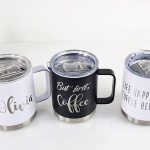 Personalized Coffee Mug With Lid, Insulated Coffee Mug, Custom Coffee ...