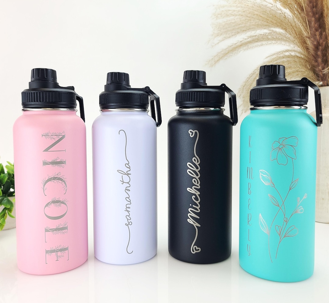 Custom Engraved Water Bottles, Personalized 32oz Water Bottle, Custom ...