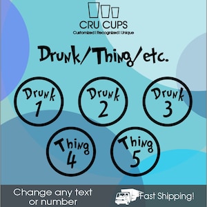 Thing 1 Thing 2, Drunk 1 Drunk 2, Wine Tumbler, Personalized Stemless ...