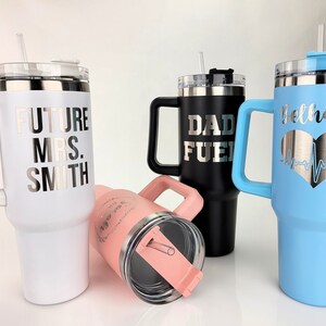 Personalized 40oz Tumbler, Custom Engraved Travel Mug With Handle ...