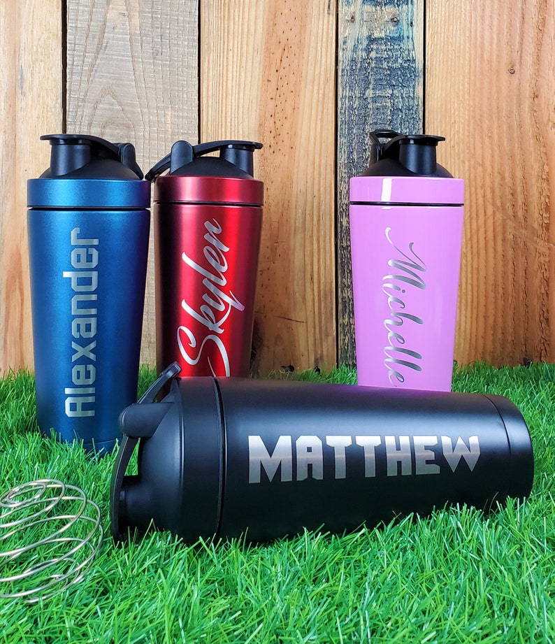 Personalized Shaker Bottle Stainless Steel Blender Bottle - Etsy Sweden