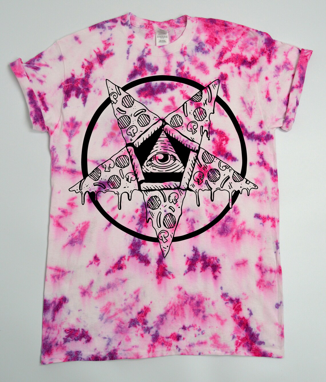 Pizza Illumanti Satanic Tie Dye T Shirt Trippy Unisex Tattoo Trippy ...
