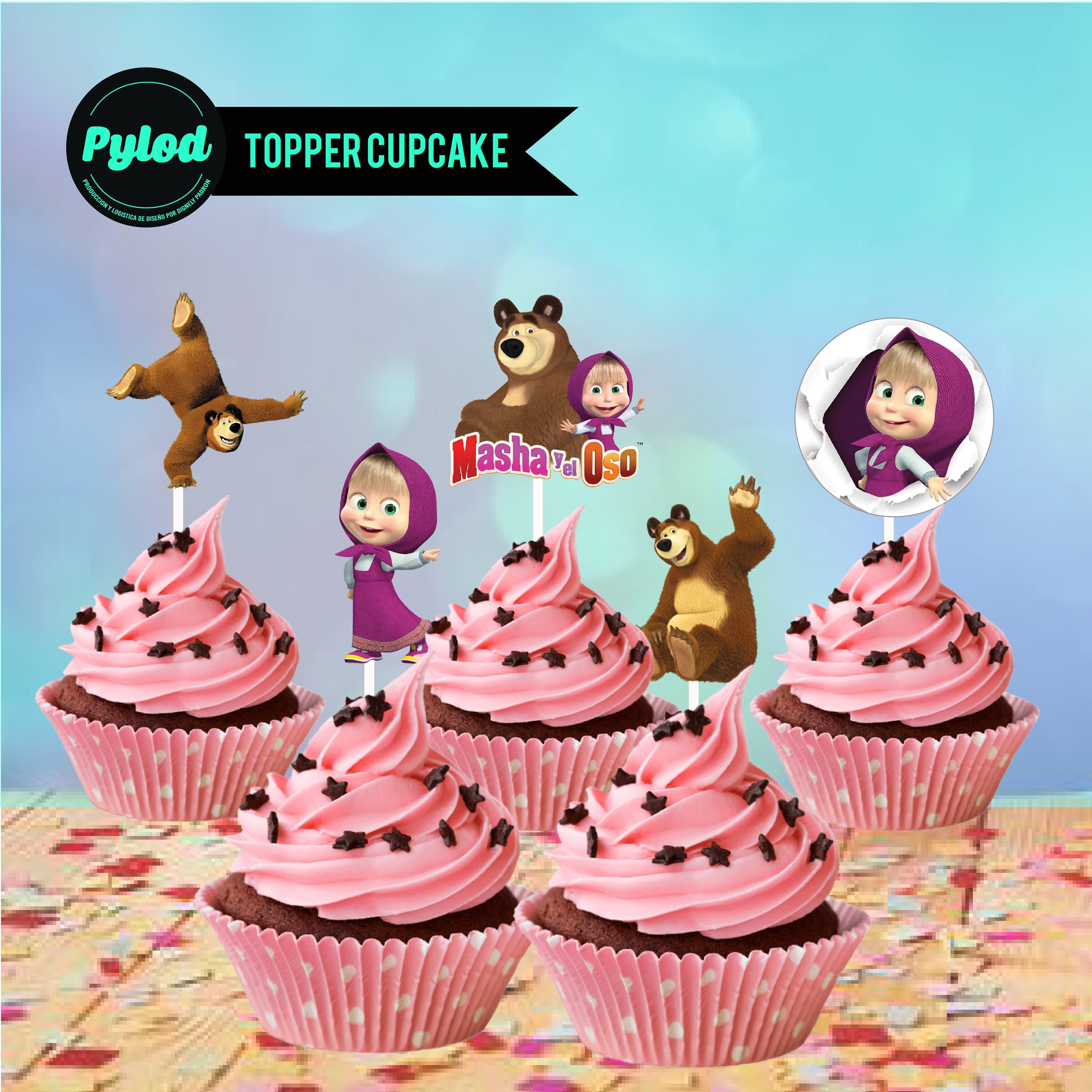 DIY Print at Home Masha and the Bear - Masha Cupcake Toppers - Cake ...