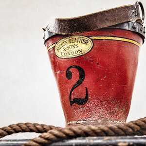 Firefighter, Firefighting, Vintage, Red, Pail, Bucket, Wall Art, Canvas ...