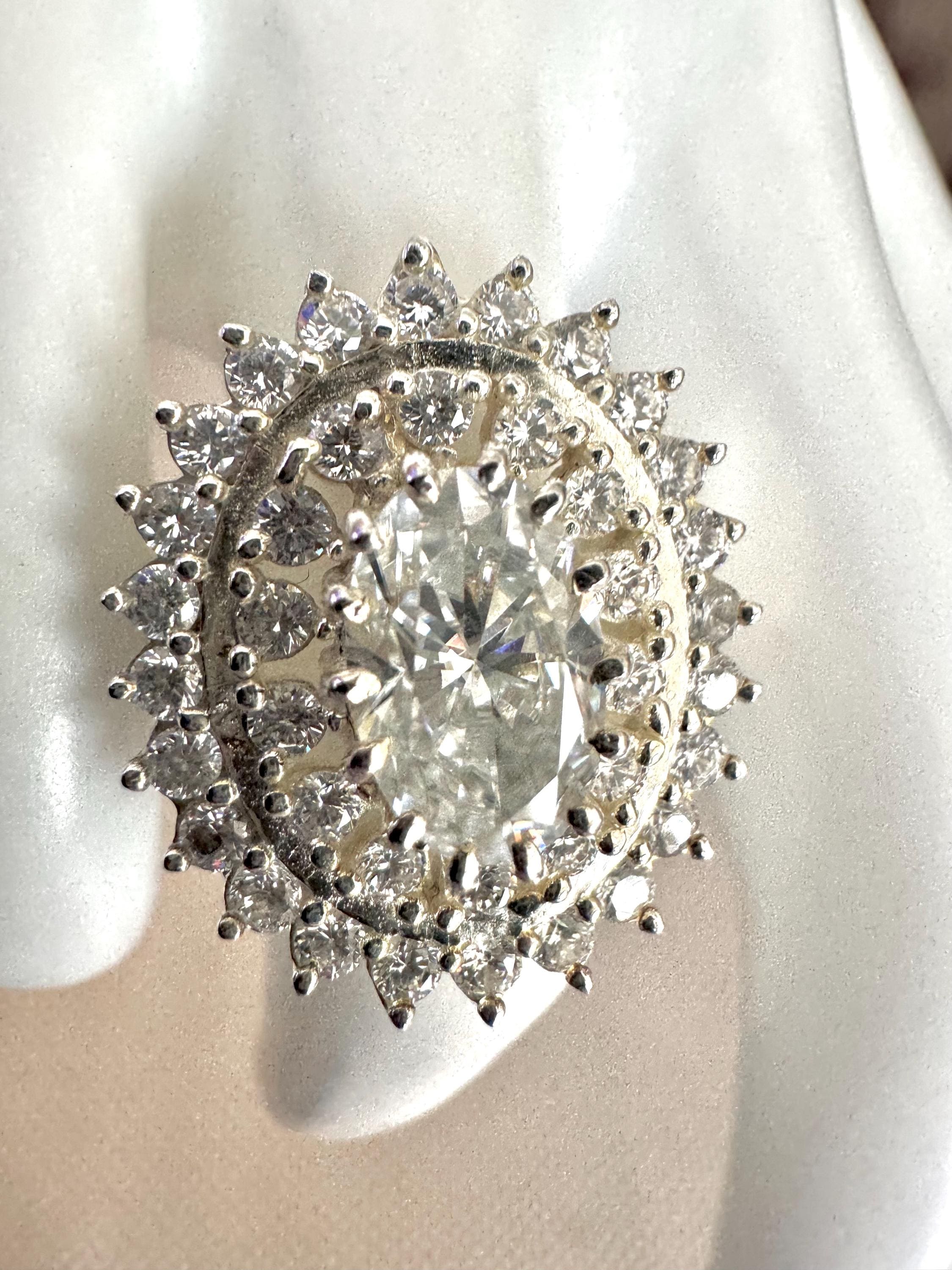 Cluster Diamond Ring . - Etsy