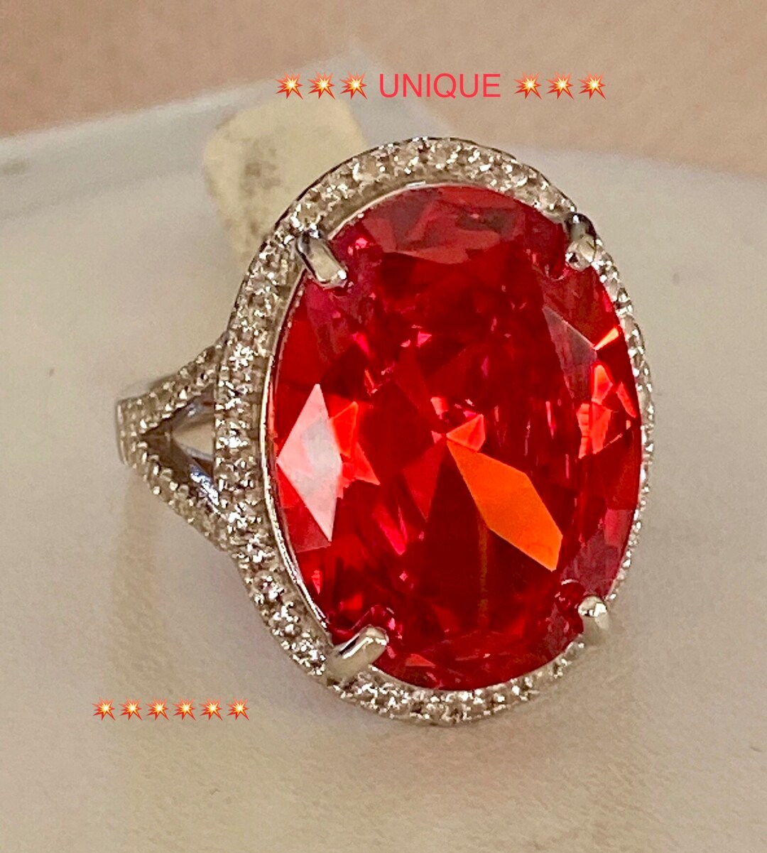 UNIQUE RED SAPPHIRE Ring . - Etsy