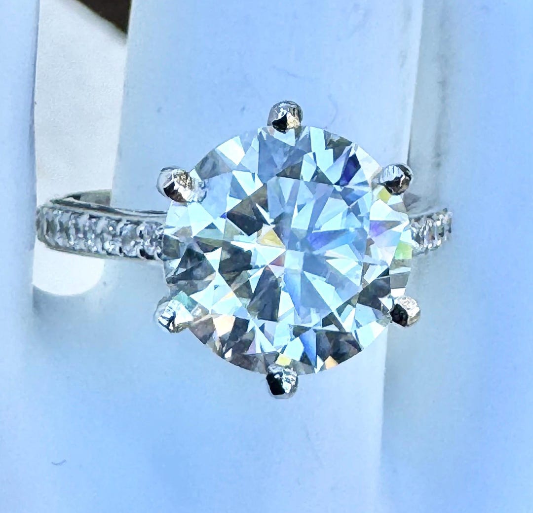 5.50 Ct. Earth Mined Diamond Solitaire Ring: 925 Sterling Silver FREE 1 ...