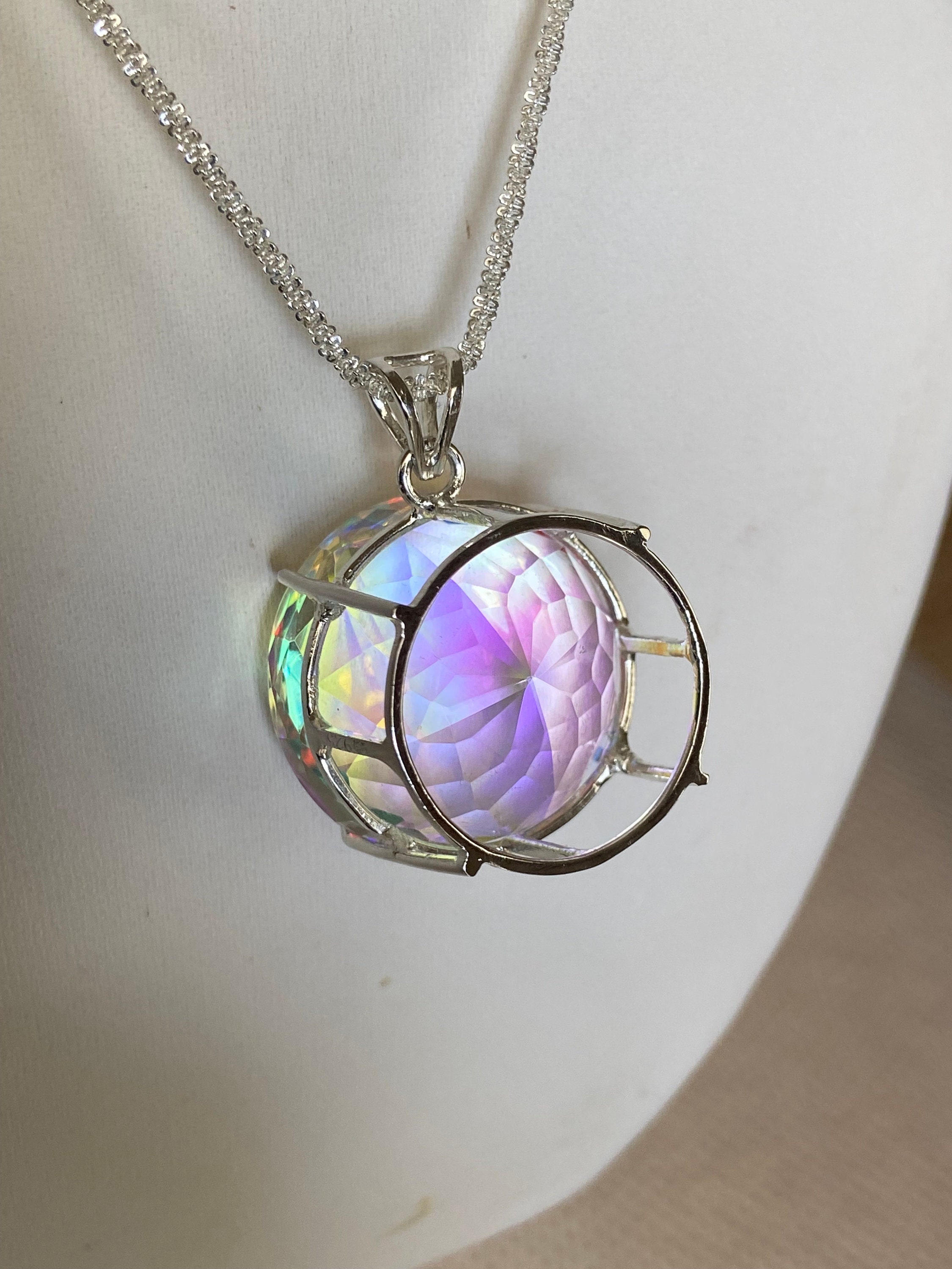 FABULOUS Fire Rainbow Mystique Topaz Pendant. - Etsy