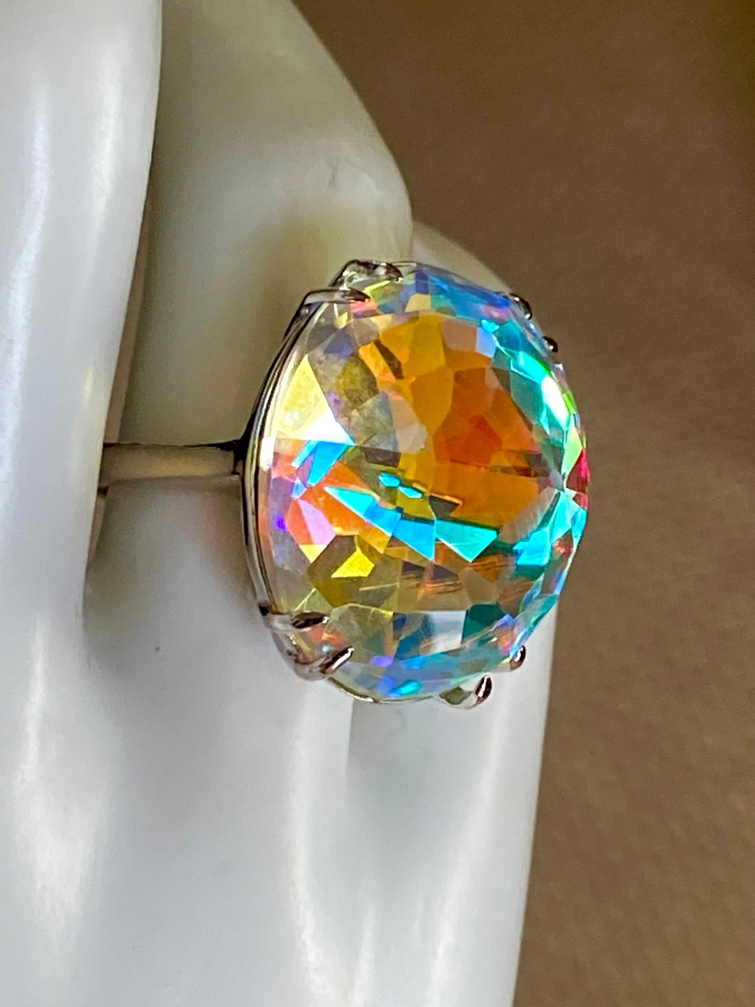 UNIQUE Fire Rainbow Mystique Topaz Ring - Etsy