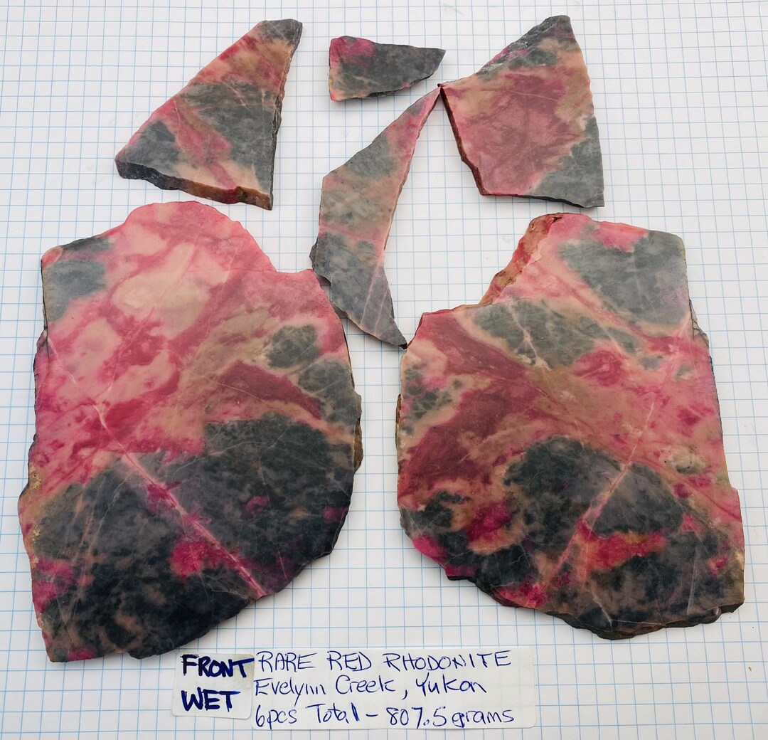 YUKON RHODONITE SLAB 6 Pieces Total 807.5 Grams - Etsy