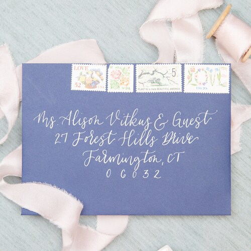Watercolor Calligraphy Hand Lettered Envelope Addressing Hand - Etsy