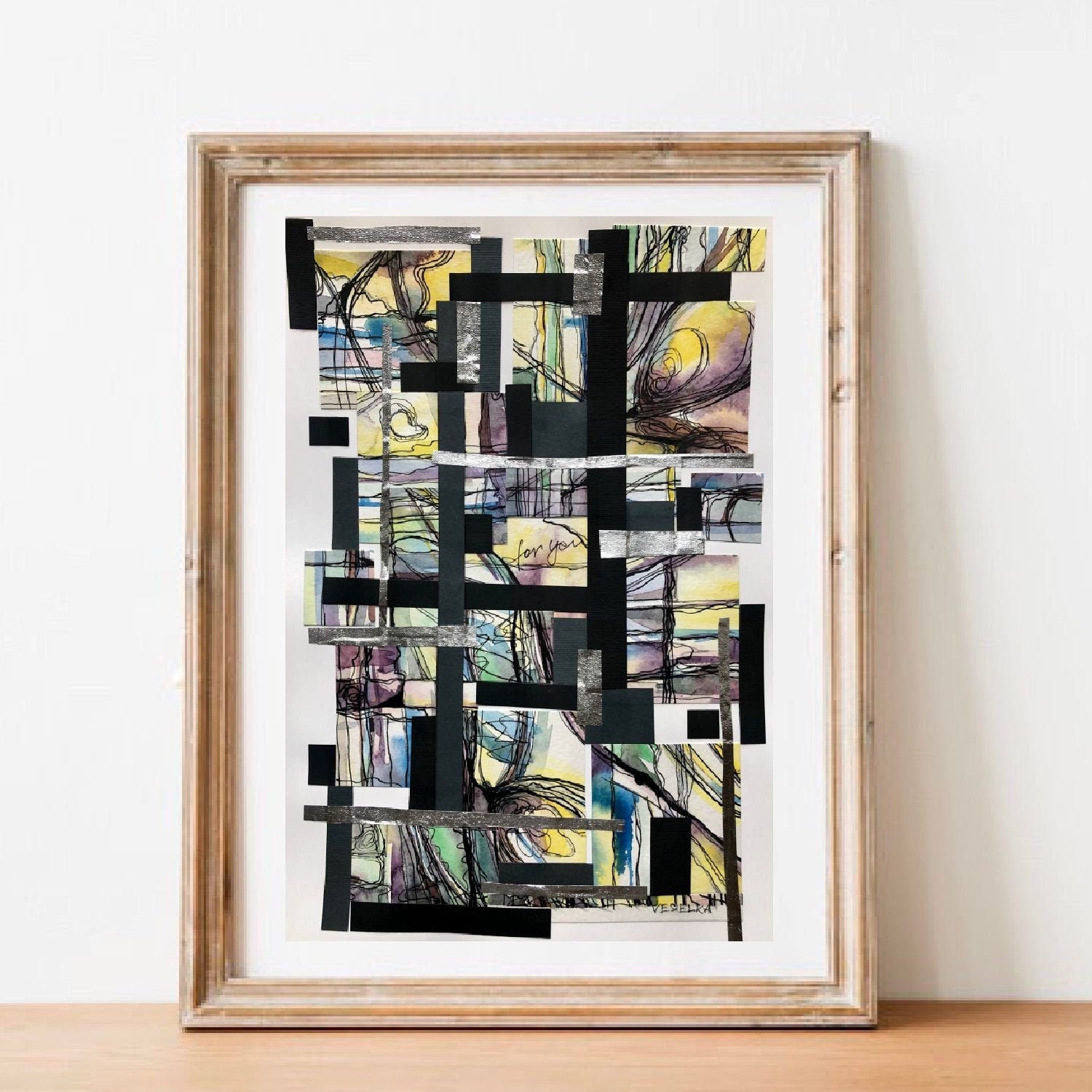 Color Block Collage art. Original mixed media artwork. | Etsy