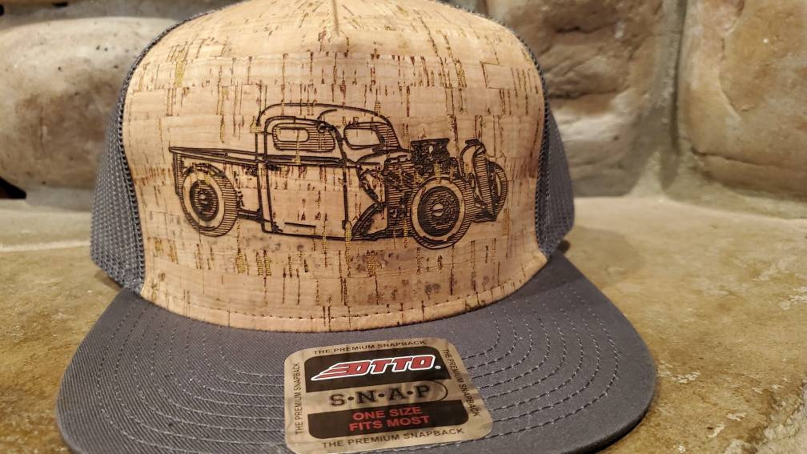 HATSOFCORK Hot Rod Rat Rod Laser Etched in Cork Hat - Etsy