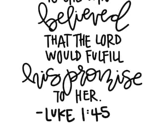 Luke 1 45 | Etsy