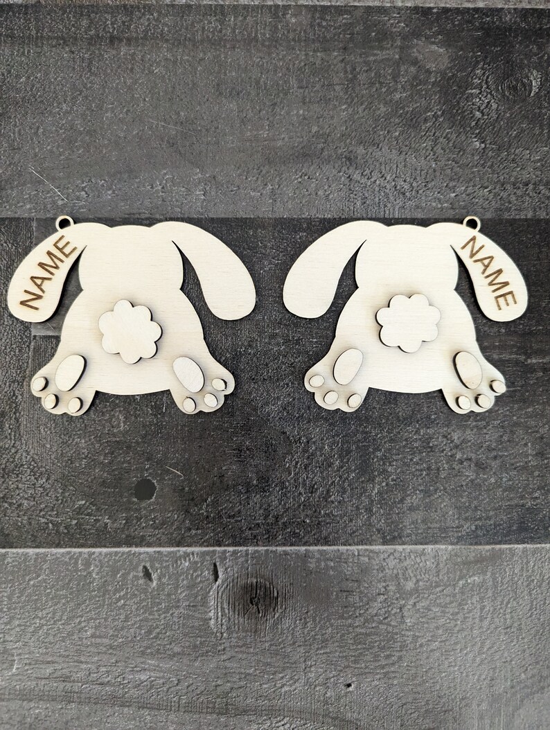 Easter Basket Name Bunny Tag SVG Digital File Glowforge Xtool Omtech ...