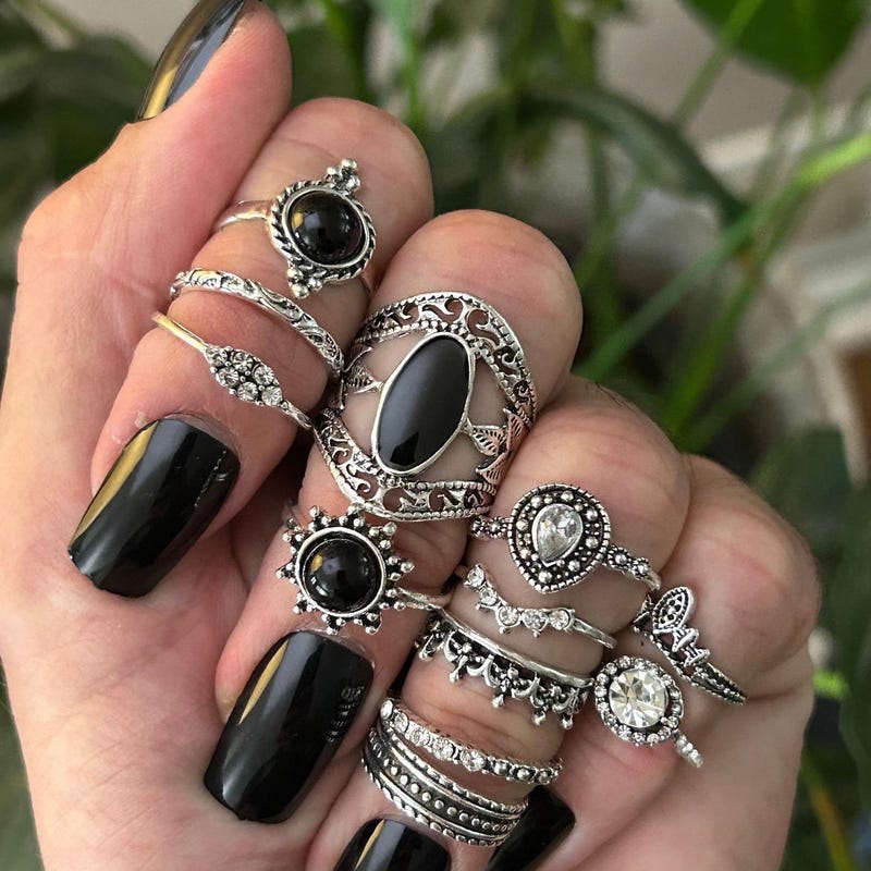 Silver Ring Set - Etsy