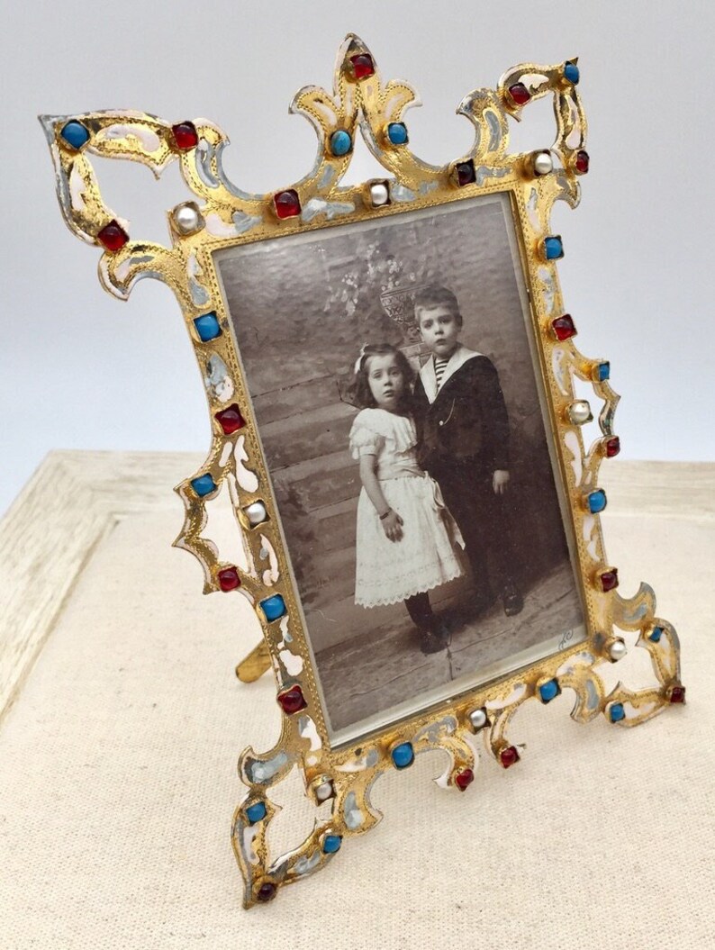 Antique Victorian Jeweled Enamel Accent PICTURE FRAME - Etsy