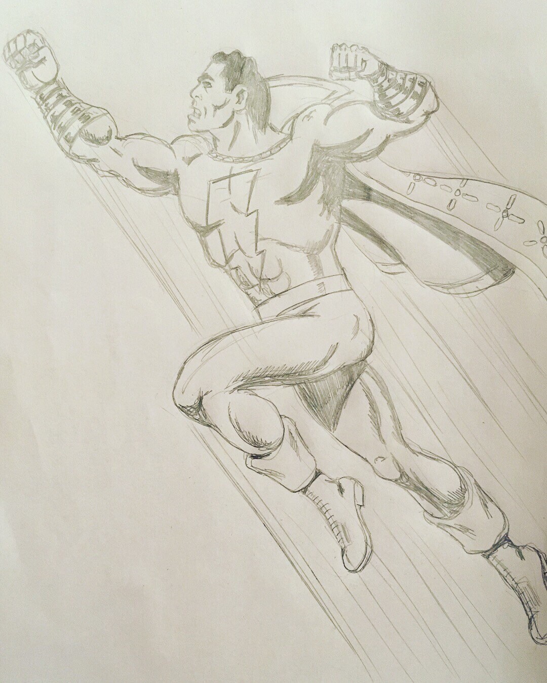 Framed Shazam Pencil Drawing A4 - Etsy