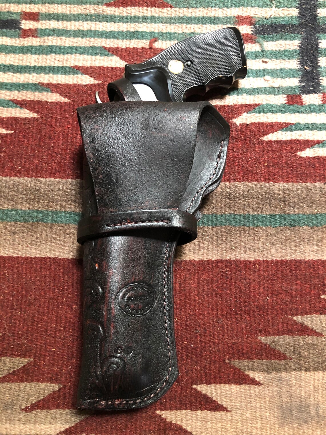 Western Leather Field Holster With Floral Scroll Pattern Fits - Etsy
