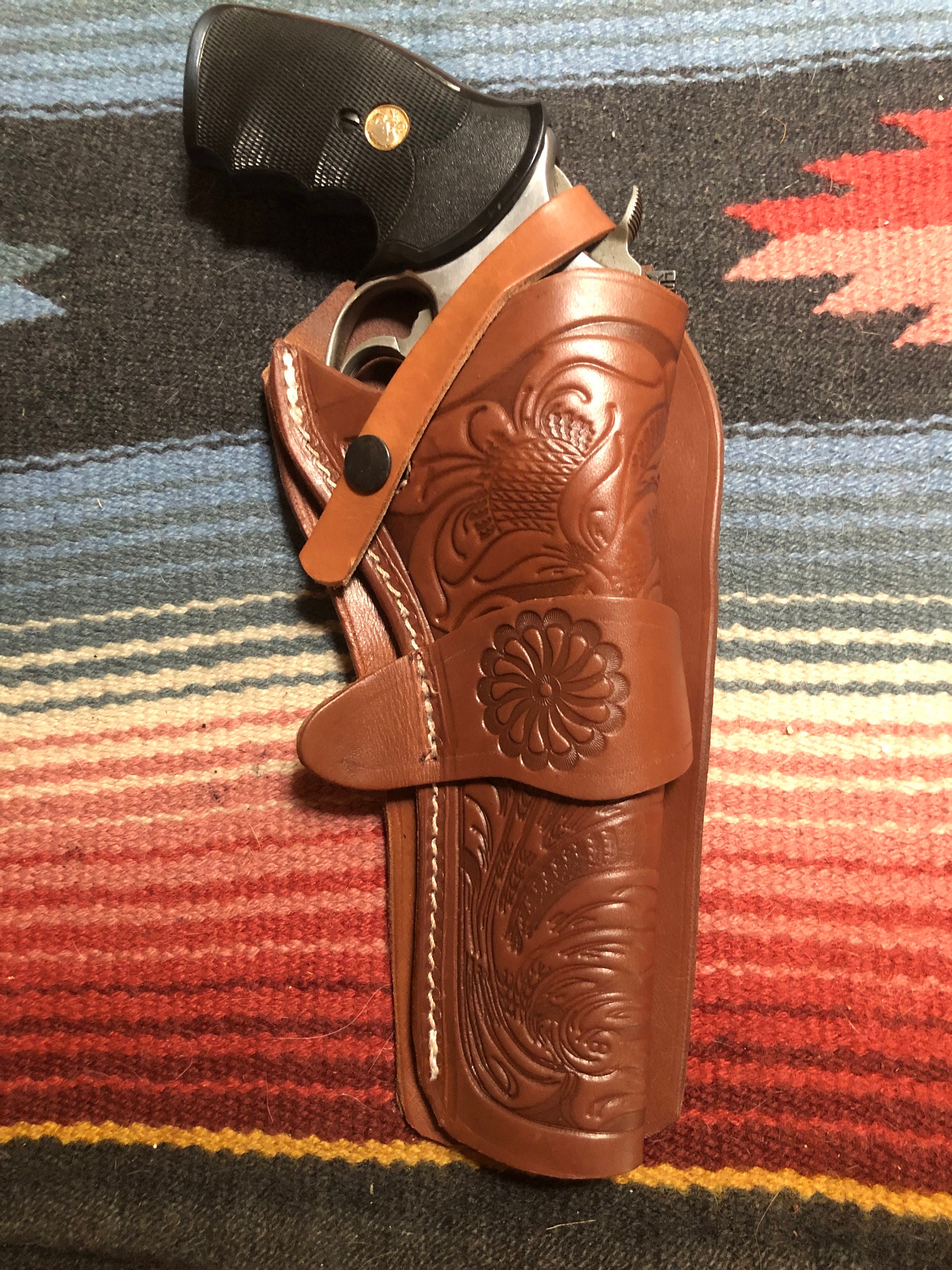 Leather Western Field Holster FITS S&W 586 686 66 19 Ruger GP100 Taurus ...